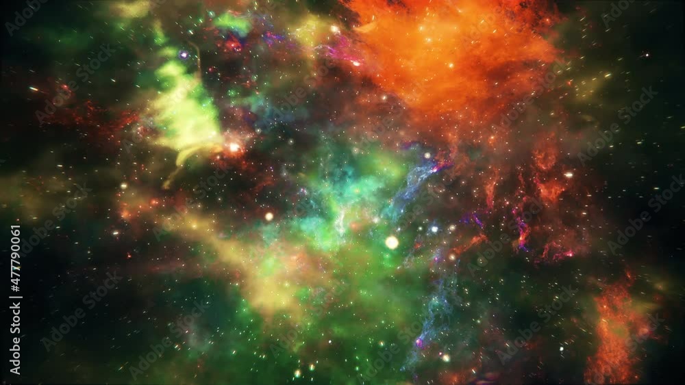 4k Seamlessly loopable animation of flying through the stars and ...