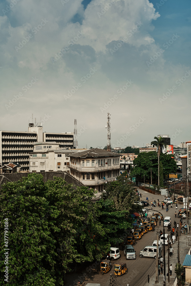 Lagos Island, Lagos, Nigeria - 20.11.2021: Cityscape of high rise ...