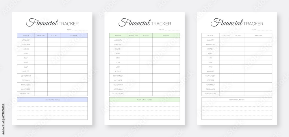 Monthly Financial Goals Planner. Yearly Financial Goals Planner ...