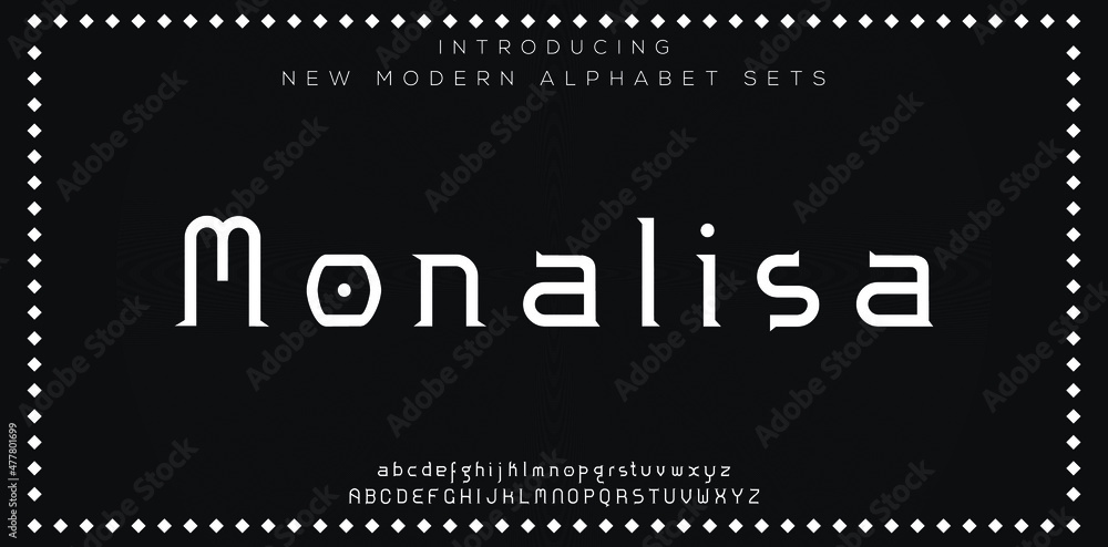 Vetor de Magical, Awesome and luxury MONALISA Alphabet Letter font ...
