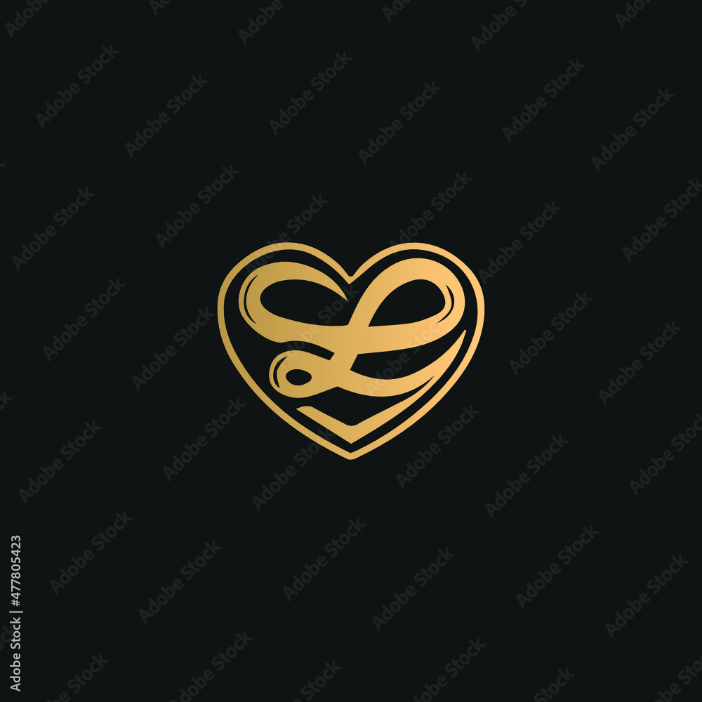 L letter business type logo vector, L heart icon logo Stock Vector ...
