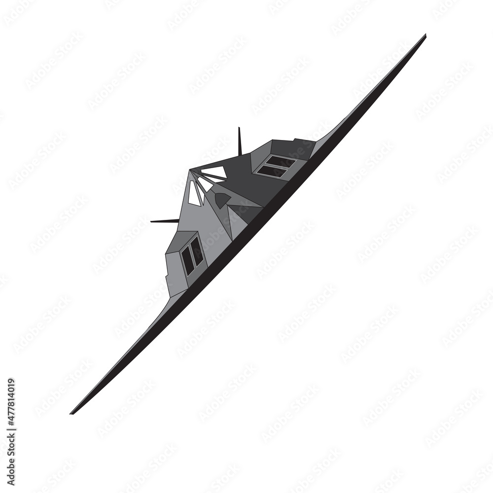 Detailed Isometric Illustration of an F-117 Nighthawk Stealth Fighter ...
