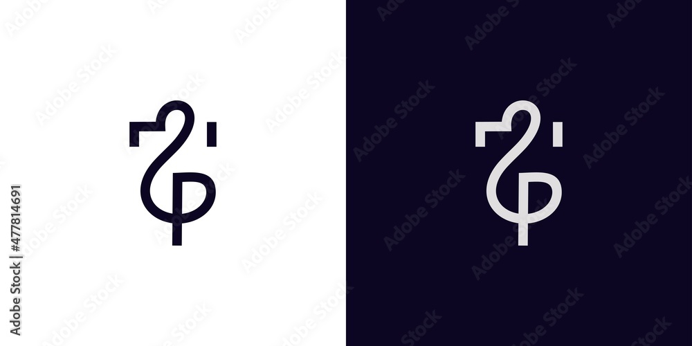 Modern And Elegant Tandp Initials Logo Design Stock Vector Adobe Stock