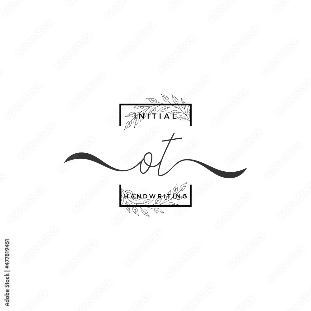 Initial Letter OT Signature Handwriting Template Logo Vector Stock ...