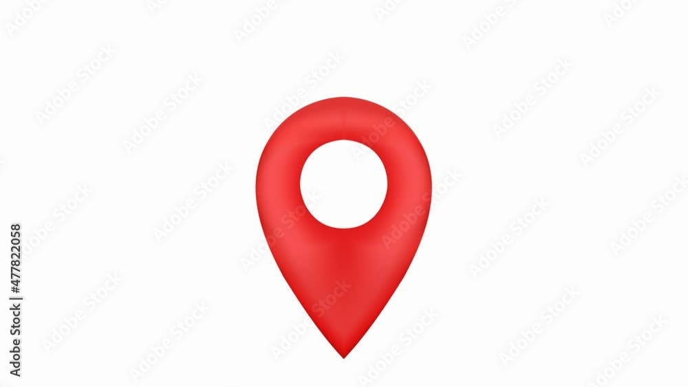 Red map marker icon. Loop animation on a transparent background. Stock ...