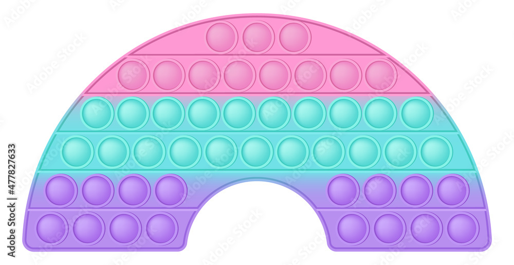 Popit figure rainbow as a fashionable silicon toy for fidgets ...