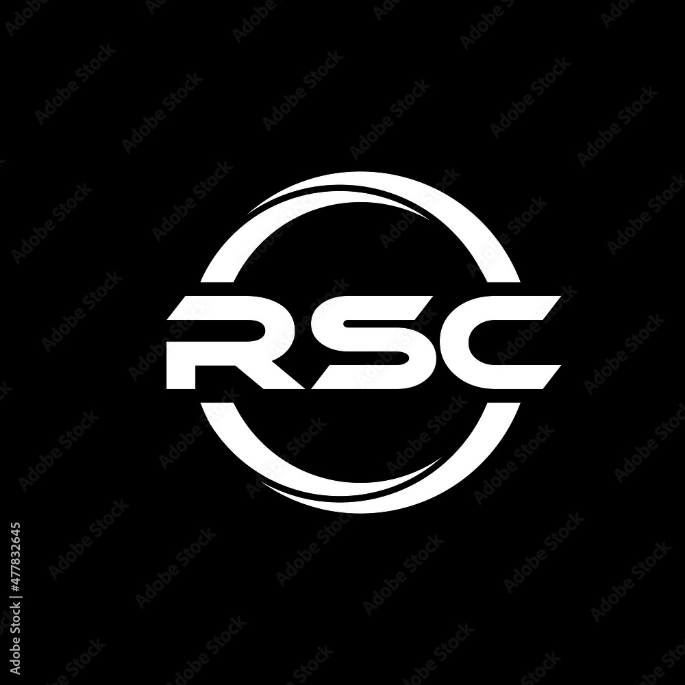 RSC letter logo design with black background in illustrator, vector ...