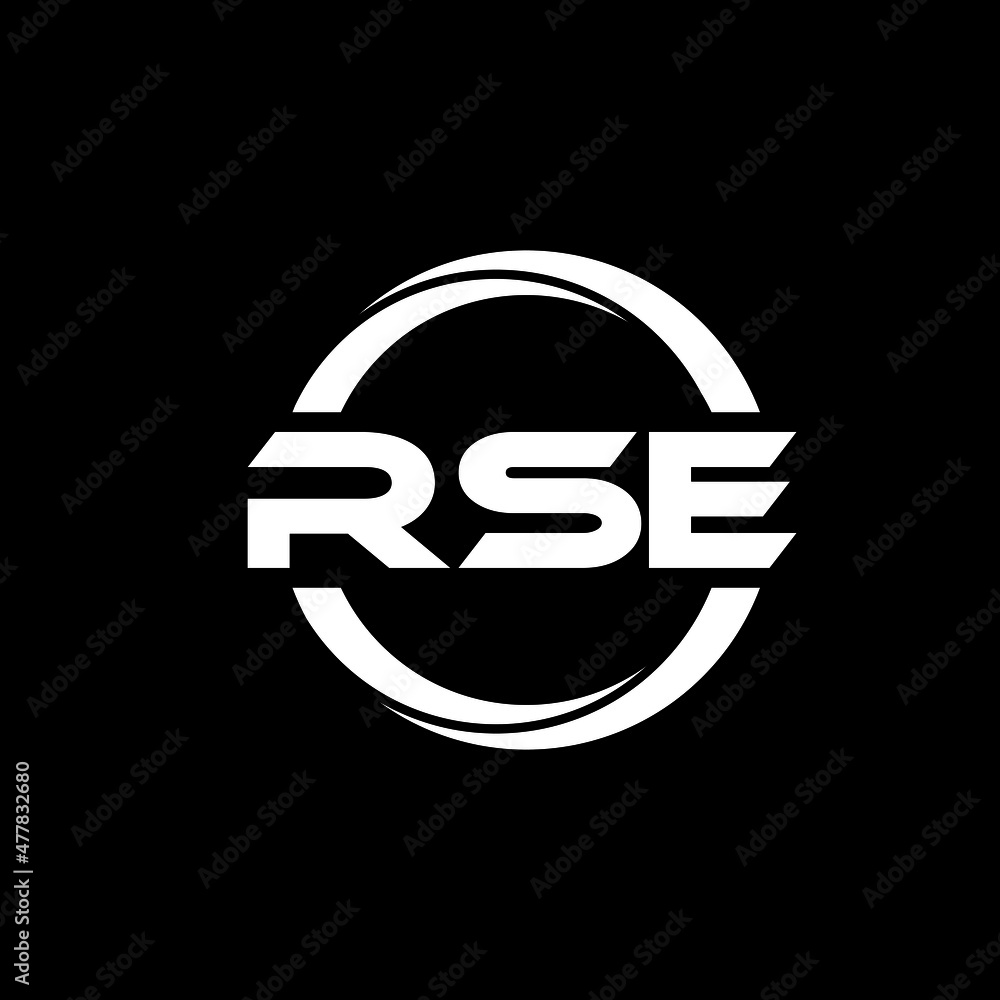 RSE letter logo design with black background in illustrator, vector ...