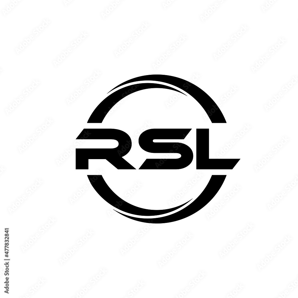 RSL letter logo design with white background in illustrator, vector ...