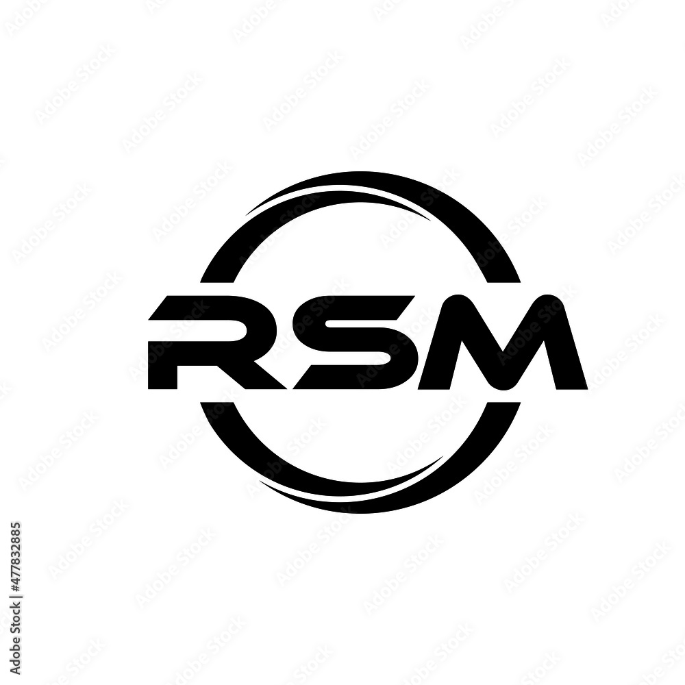 RSM letter logo design with white background in illustrator, vector ...