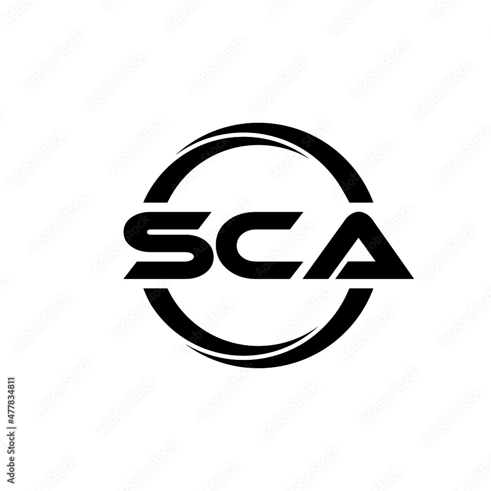 SCA letter logo design with white background in illustrator, vector ...