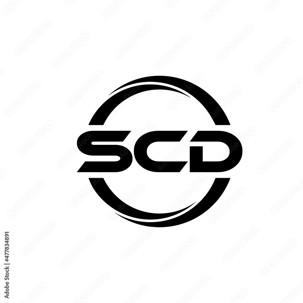SCD letter logo design with white background in illustrator, vector ...