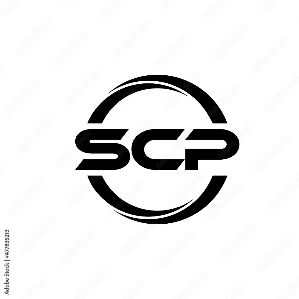 SCP letter logo design with white background in illustrator, vector ...