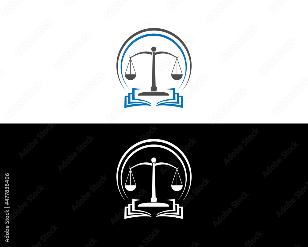 Law Education Logo Design With Book Combination Vector Symbol. Stock ...