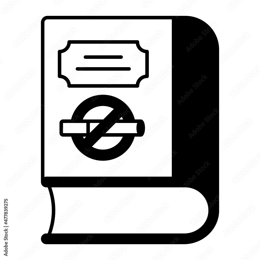 Chain Smoker Signage Concept, Handcuff with Cigarette box Vector Icon ...