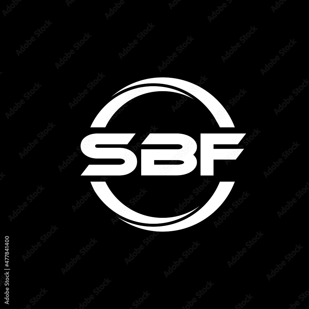SBF letter logo design with black background in illustrator, vector ...