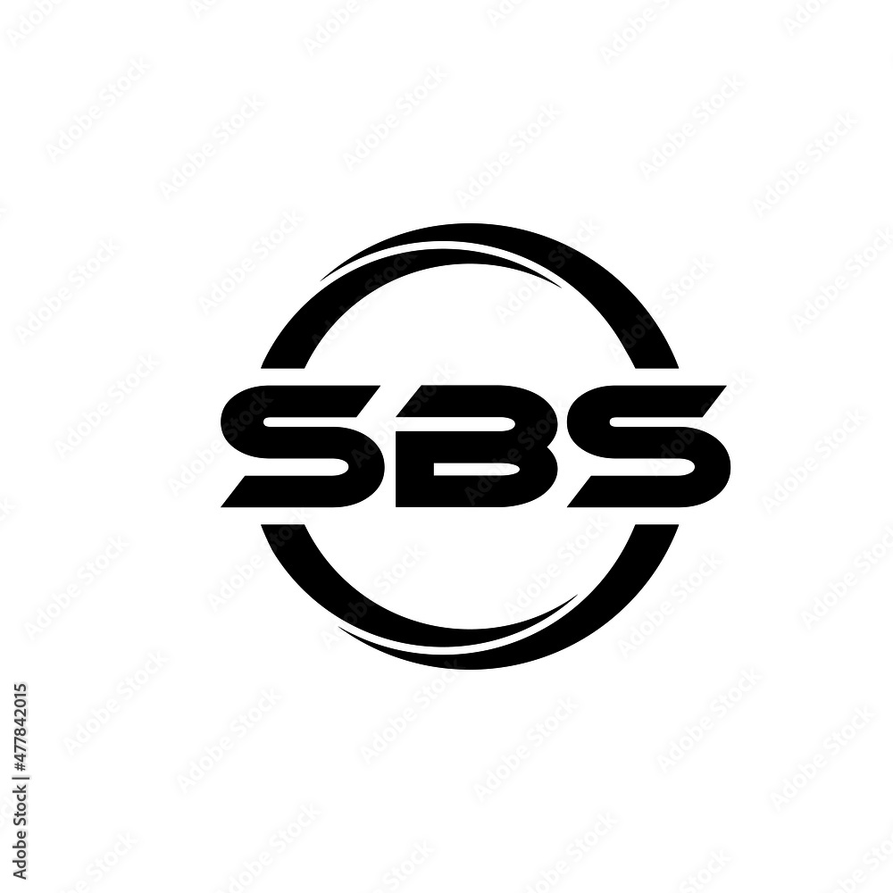 SBS letter logo design with white background in illustrator, vector ...