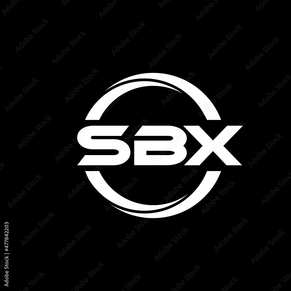 SBX letter logo design with black background in illustrator, vector ...