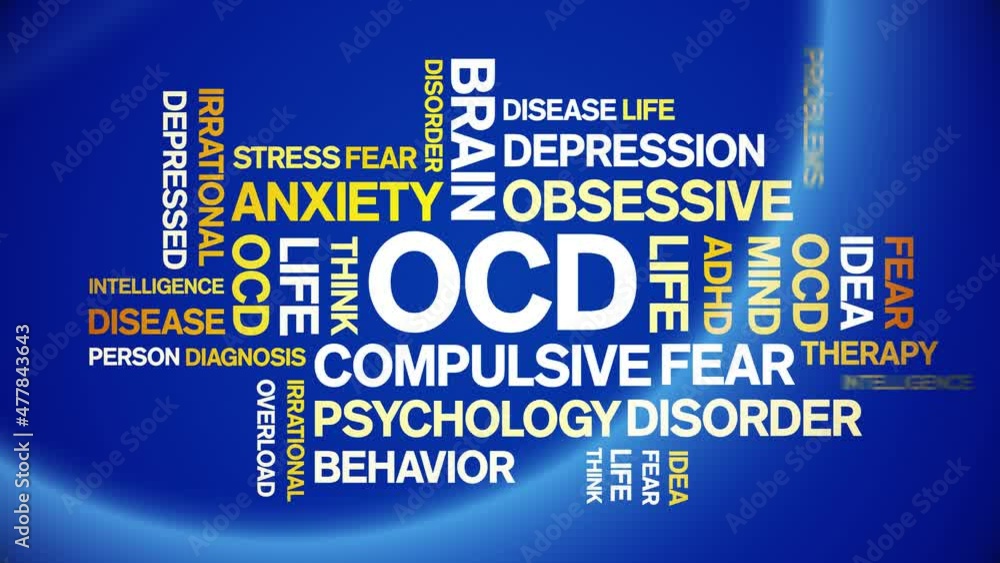 OCD animated tag word cloud;Obsessive-Compulsive Disorder animation ...