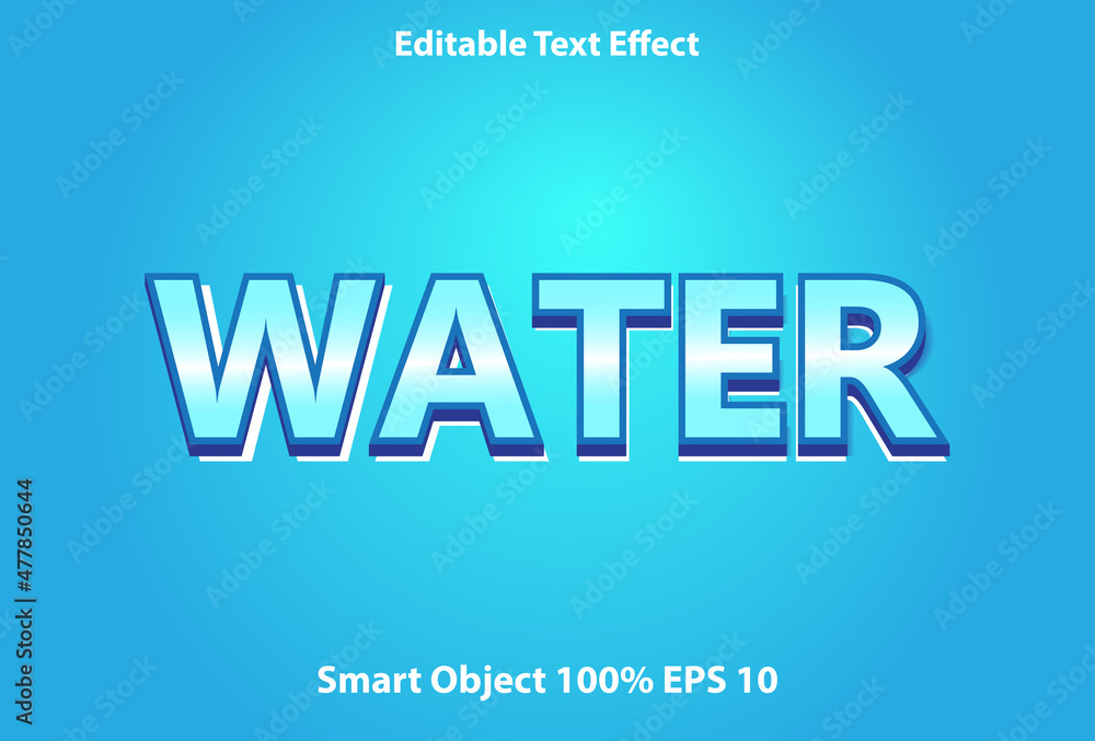 blue color water text effect design. design for templates. Stock Vector ...