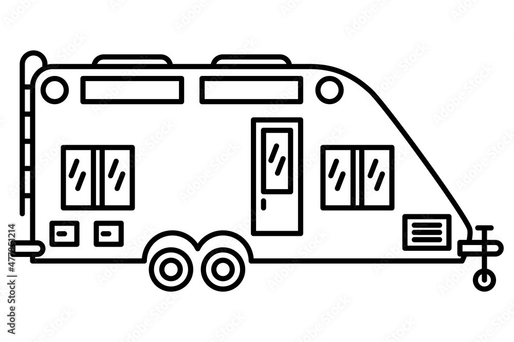 Car trailer for car travel. Motorhome, a vehicle for recreation ...