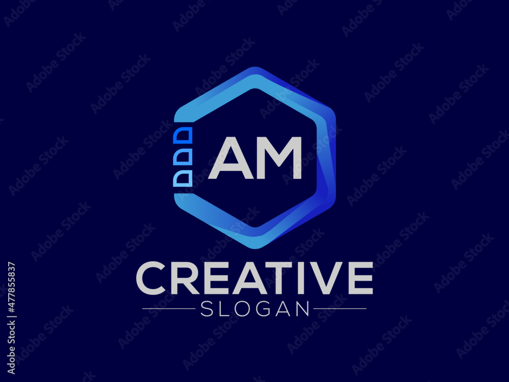 AM logo, AM letter logo design, AM Minimal logo, AM Shield Logo, AM ...