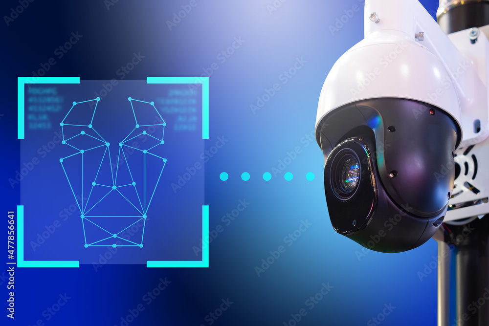 Recognize this person. CCTV camera on blue background. Video ...