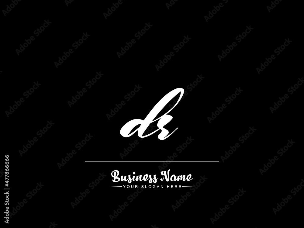 Signature DR handwriting minimalist geometric logo, Initial Dr letter ...
