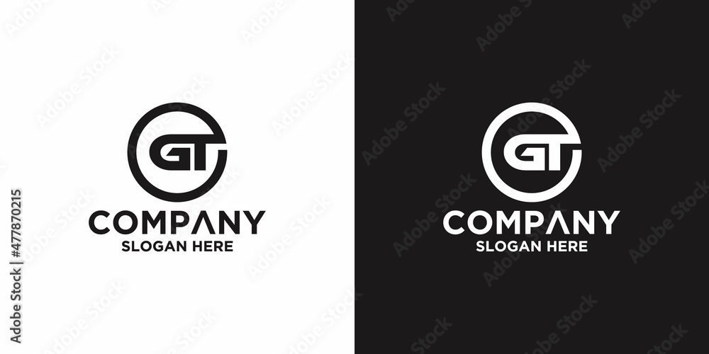 Initial Letter GT Logo Vector Design Stock Vector | Adobe Stock