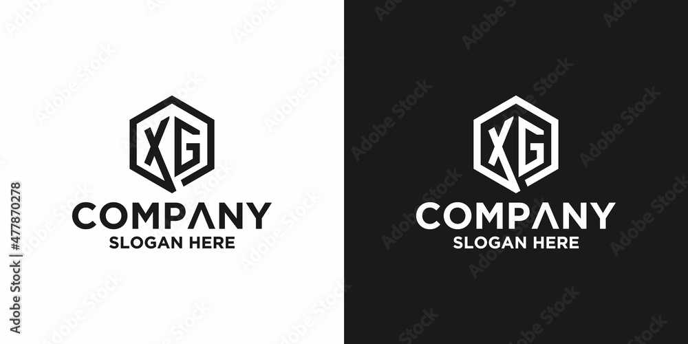 Initial Letter XG hexagon Logo Vector Design Stock Vector | Adobe Stock