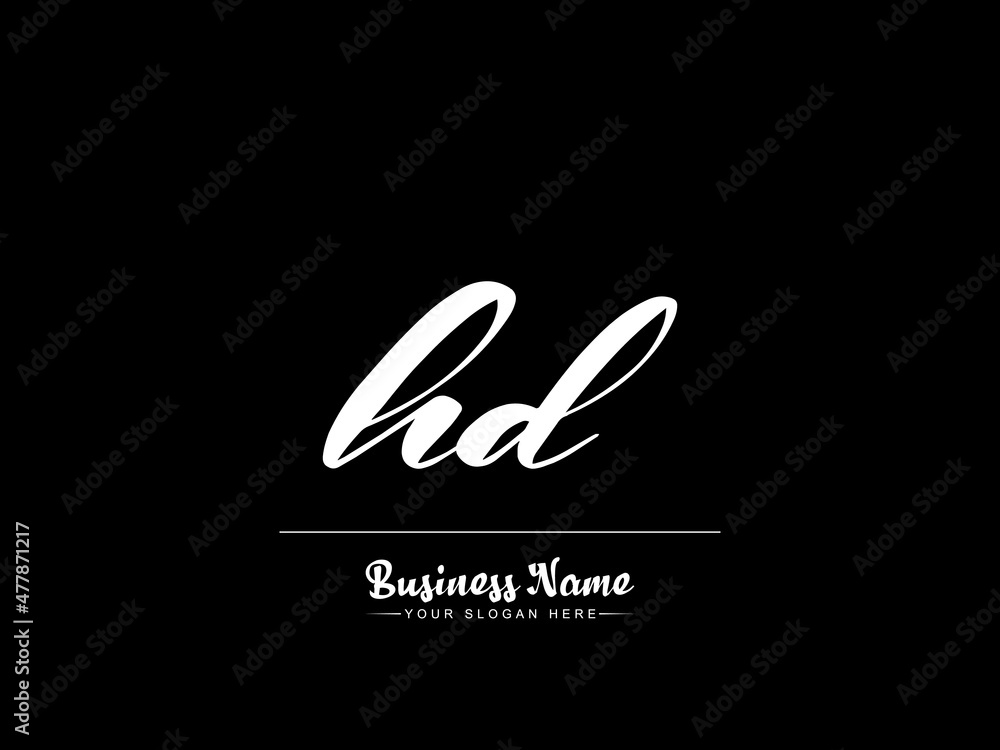 Letter HD Signature Logo, Small hd Logo Template Vector Stock Stock ...