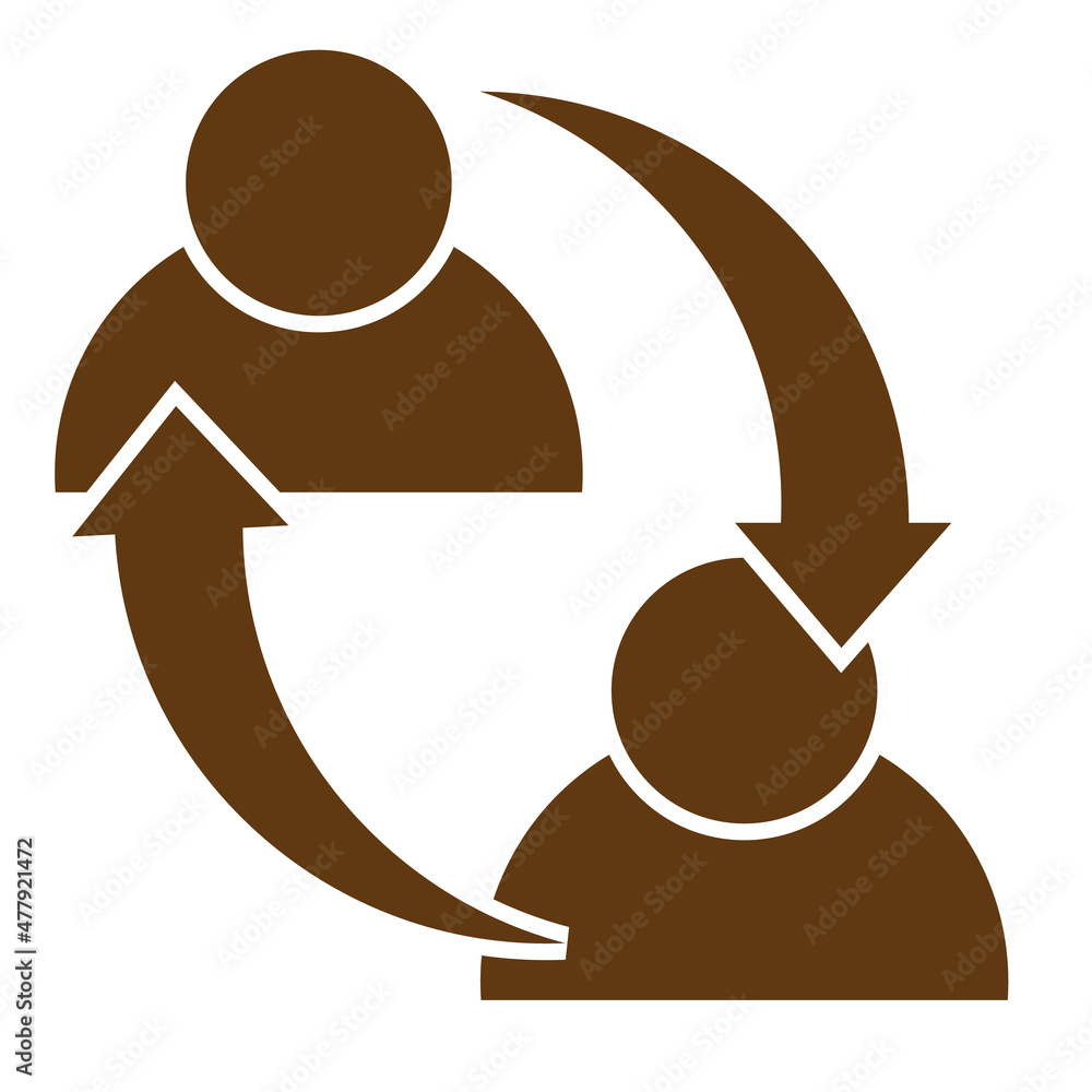 vector icon of people interacting with others and reciprocity Stock ...