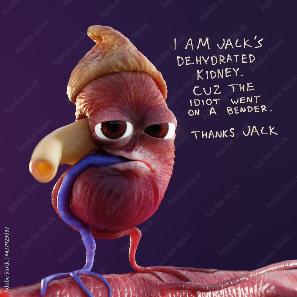 Educational Humorous 3D Graphic with Kurt the Kidney, featuring ...