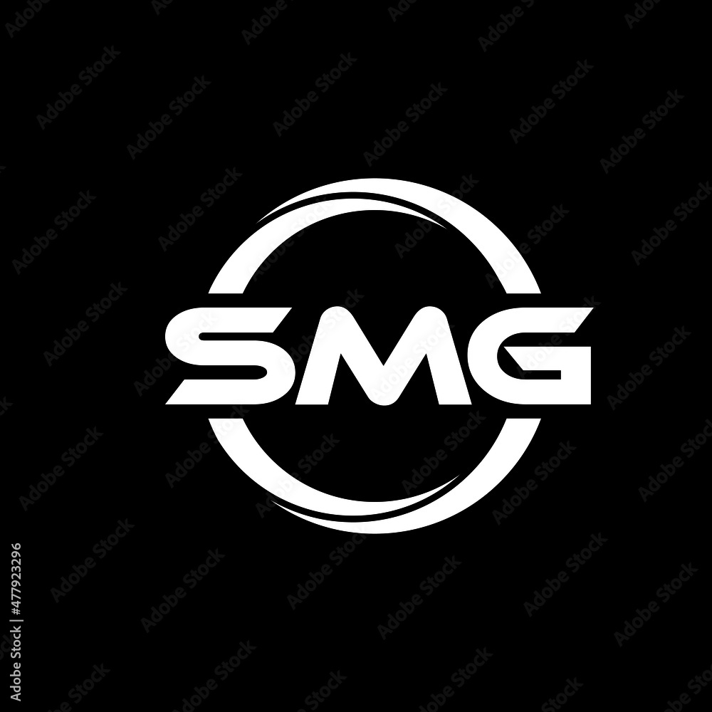 SMG letter logo design with black background in illustrator, vector ...