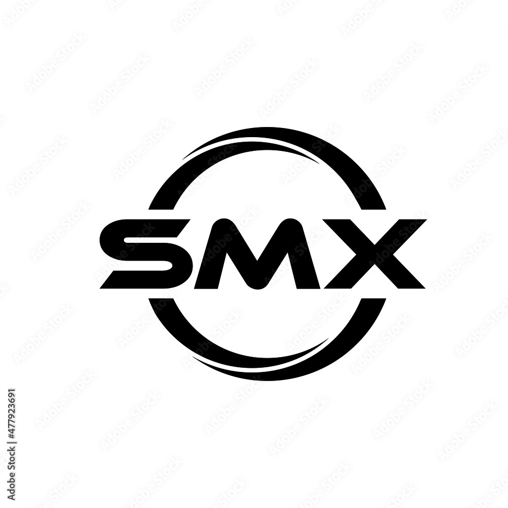 SMX letter logo design with white background in illustrator, vector ...