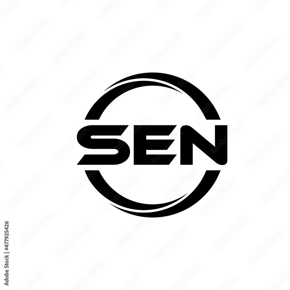 SEN letter logo design with white background in illustrator, vector ...