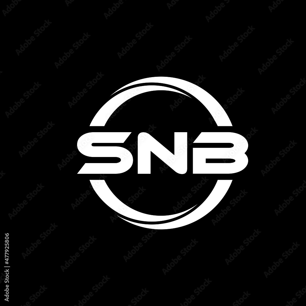SNB letter logo design with black background in illustrator, vector ...