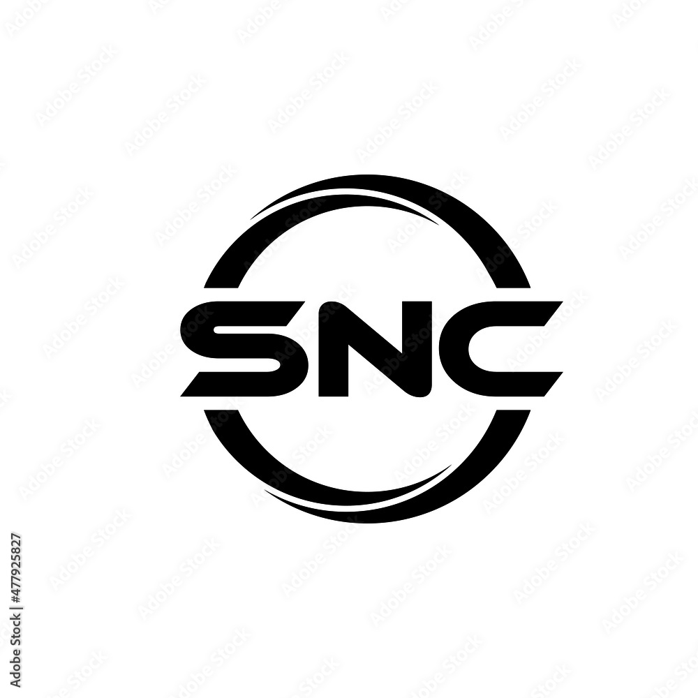 SNC letter logo design with white background in illustrator, vector ...