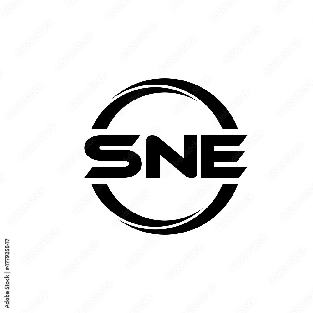 Vecteur Stock SNE letter logo design with white background in ...