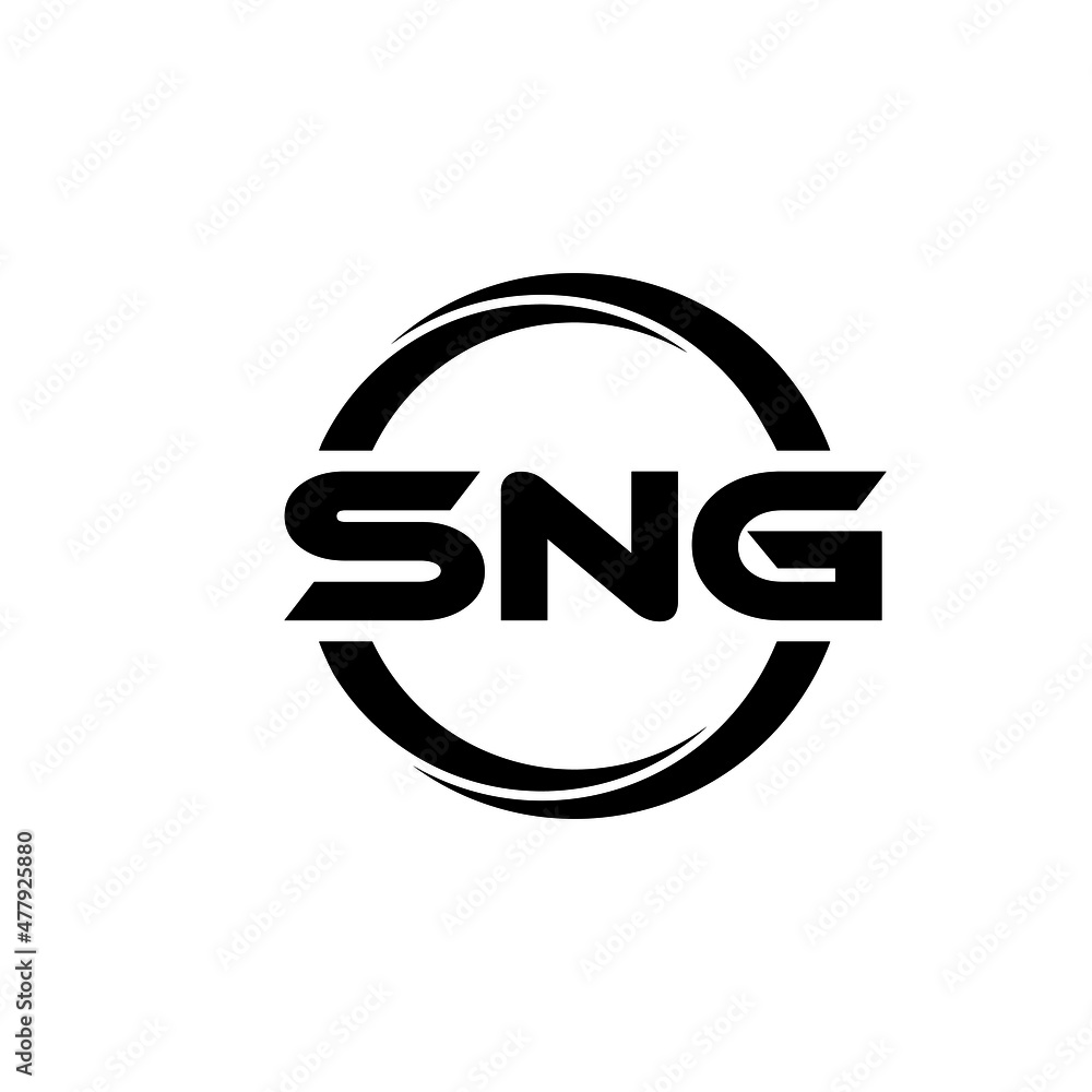Vettoriale Stock SNG letter logo design with white background in ...