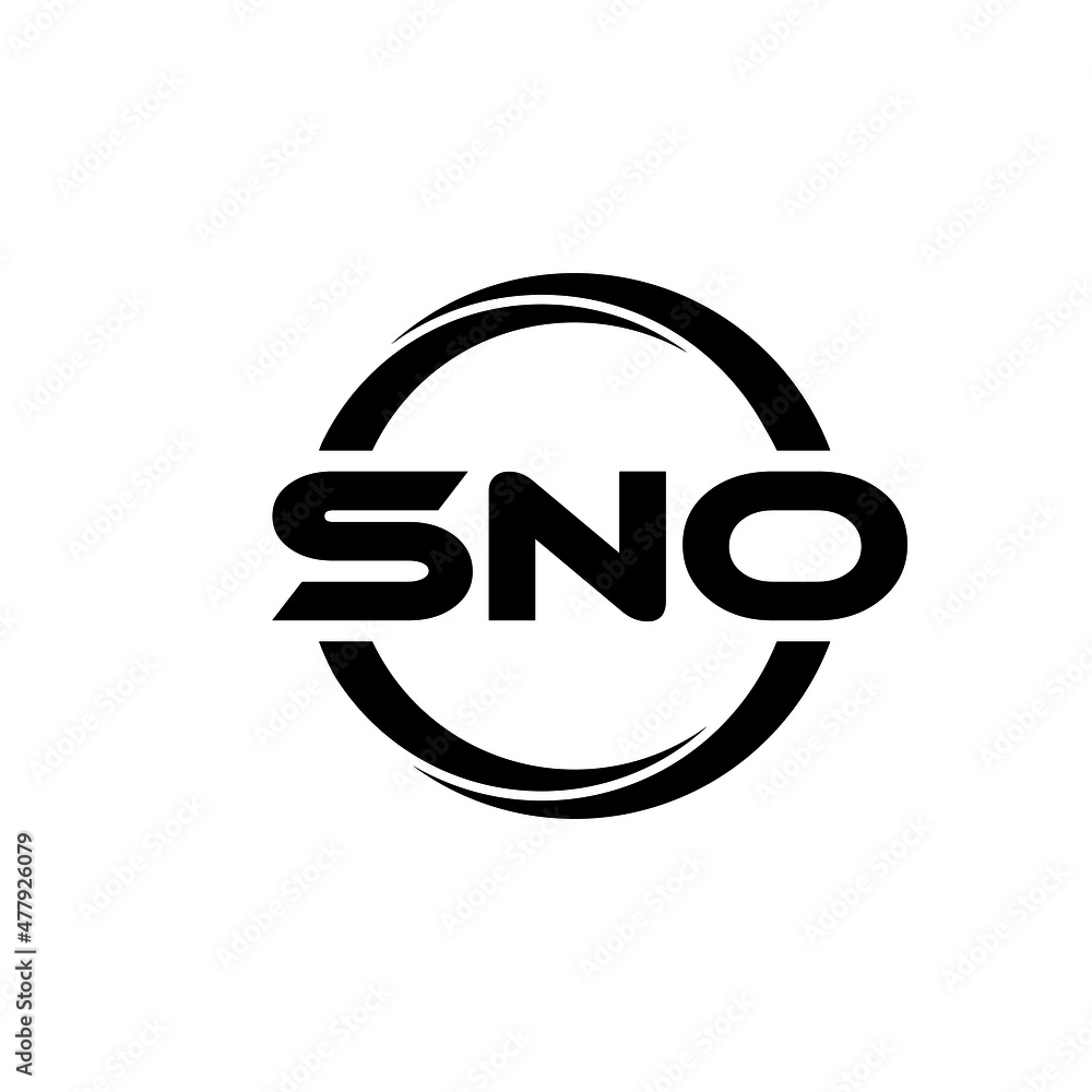 SNO letter logo design with white background in illustrator, vector ...
