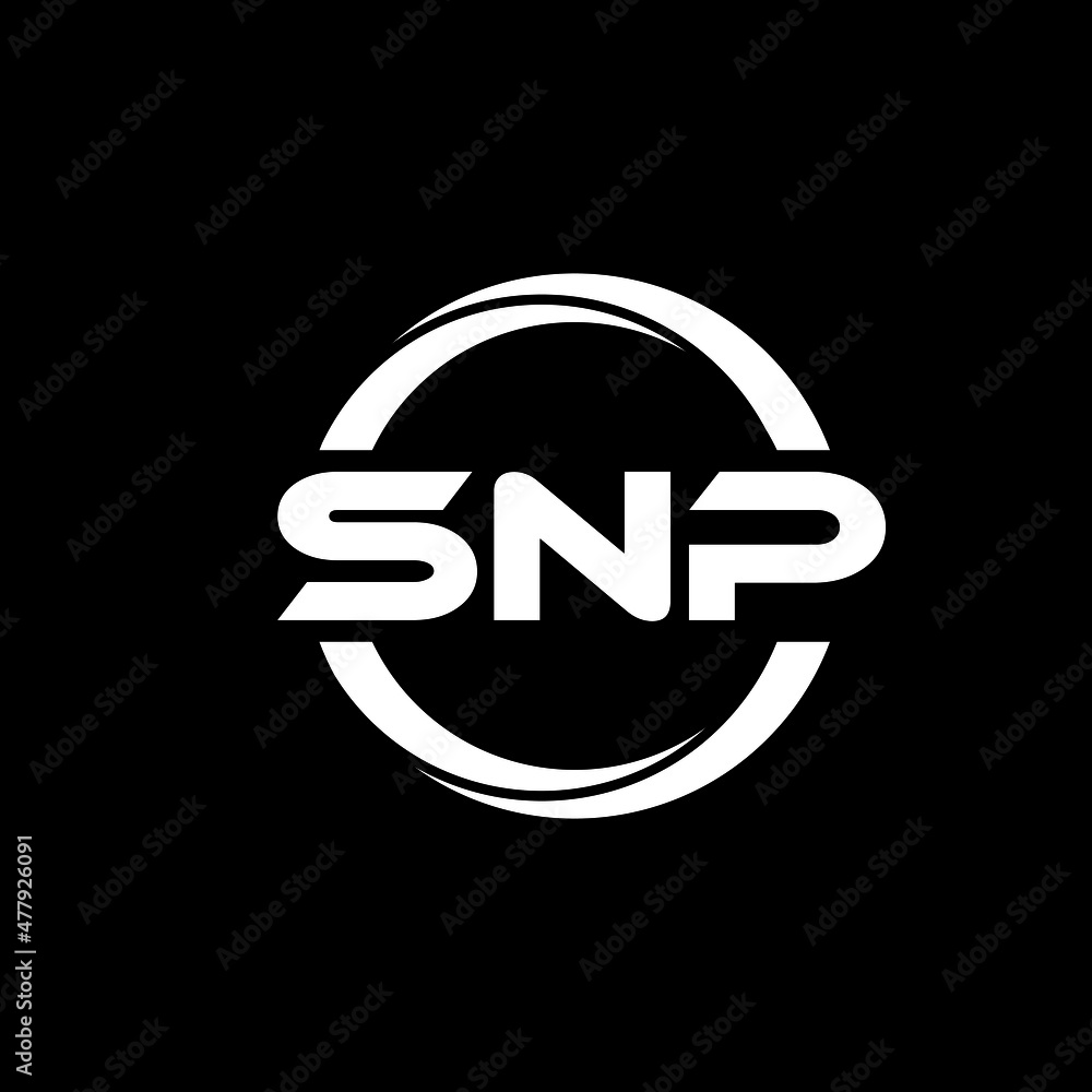 SNP letter logo design with black background in illustrator, vector ...