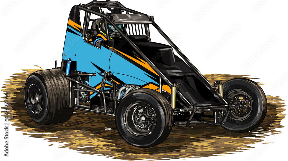 Dirt Race Car Vector