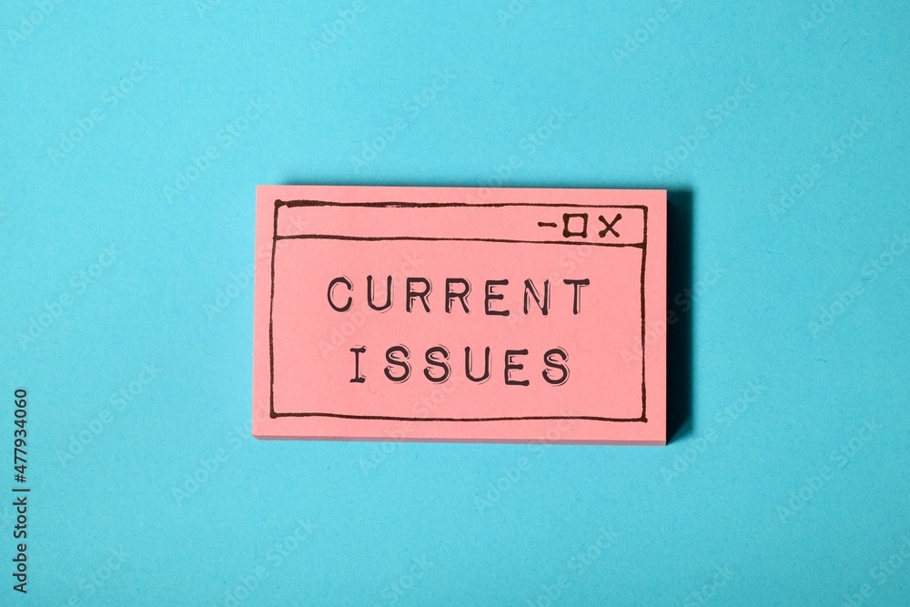 Hand drawn web browser window on sticky note pile with the text current ...