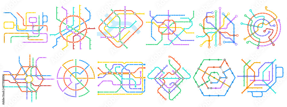 Metro subway maps, public transport, underground tube schemes. Subway ...