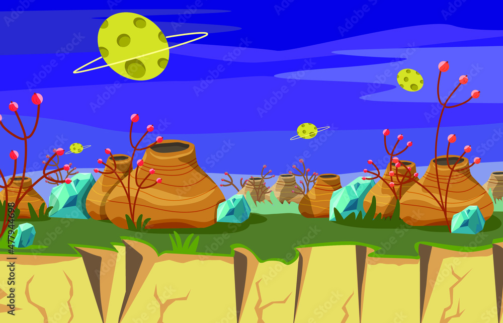 background for 2d games. Fantastic landscape for a mobile game. game ...
