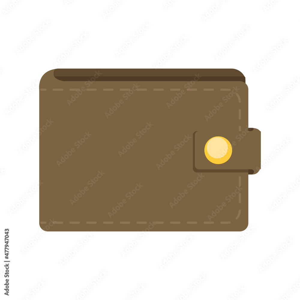 brown leather two fold wallet cartoon vector illustration isolated ...