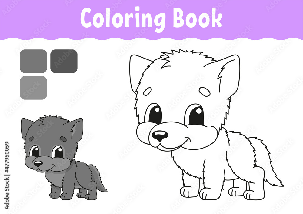 Coloring book for kids. Cheerful character. Vector illustration. Cute ...