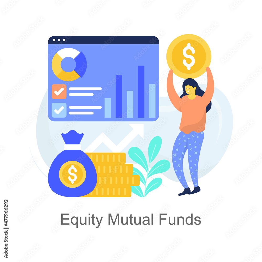 Equity Mutual Funds vector illustration isolated on white background ...