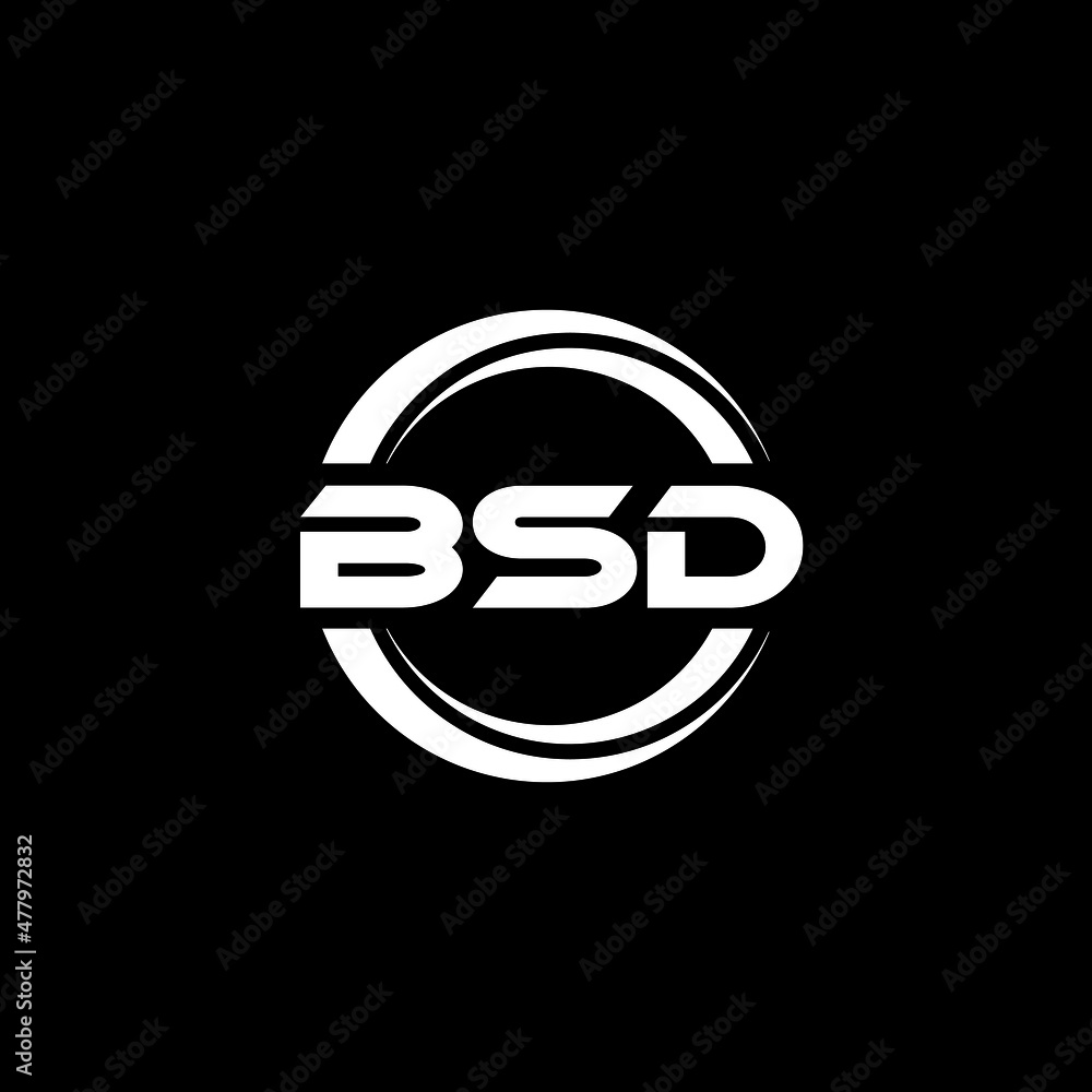 BSD letter logo design with black background in illustrator, vector ...